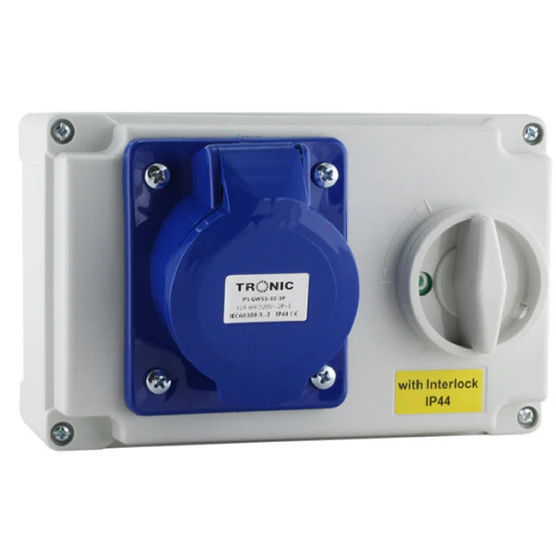 Industrial Interlocking Switch & Socket Box 220V 3X32A - Safestallbd